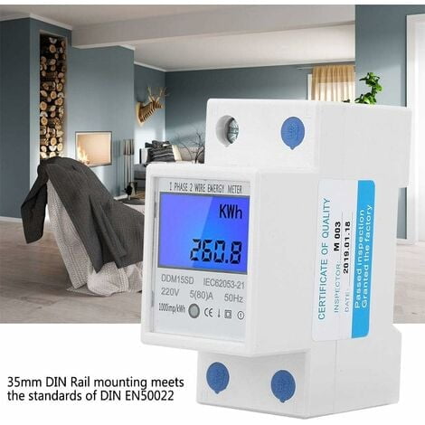 Electric Digital Meter, Home Energy Meter Single Phase DIN Rail Type ...