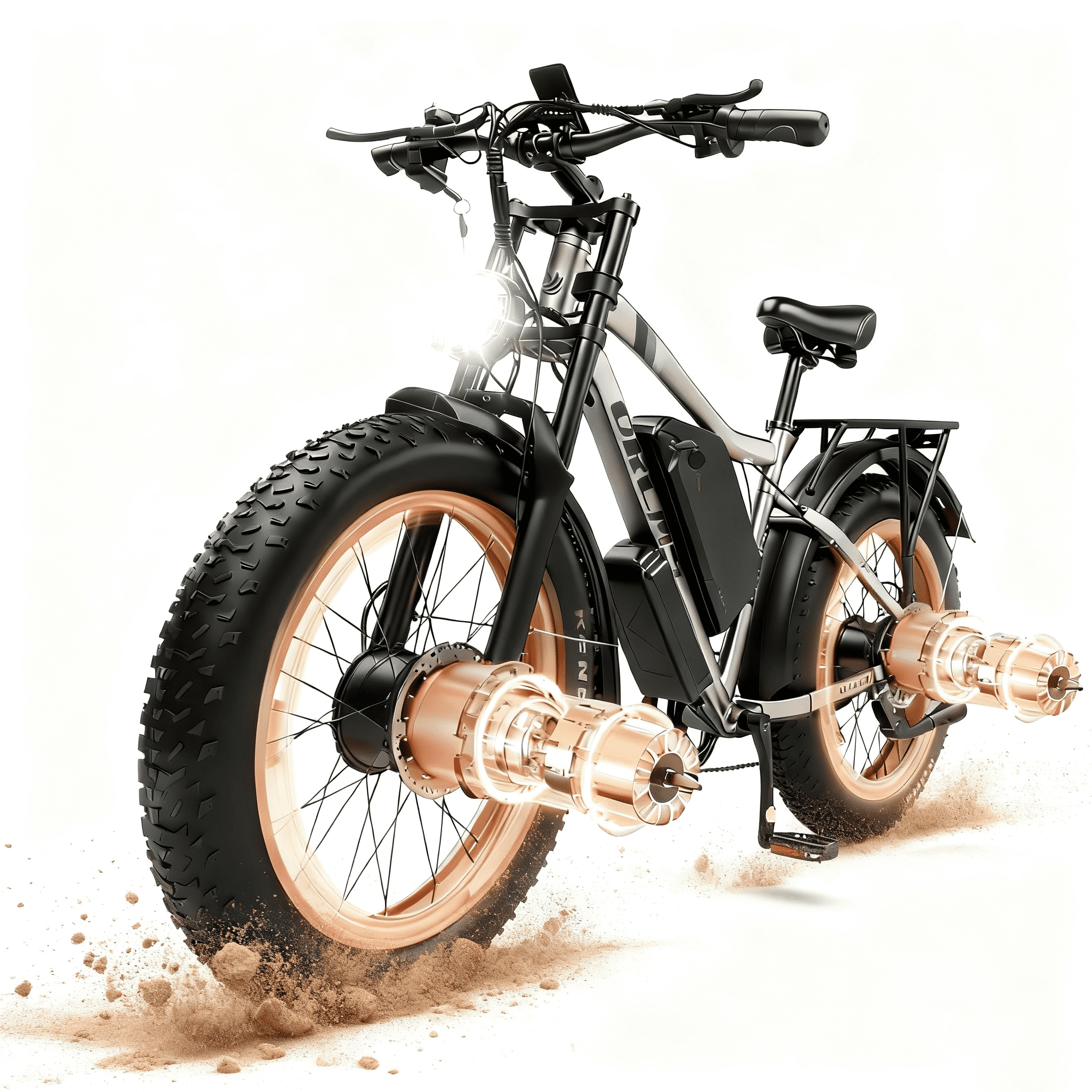 Electric Dirt Bike for Adults, 000W Peak 52V 25AH Dual Motor Ebike, 40-50MPH E-Bicycle, 24" Fat ...