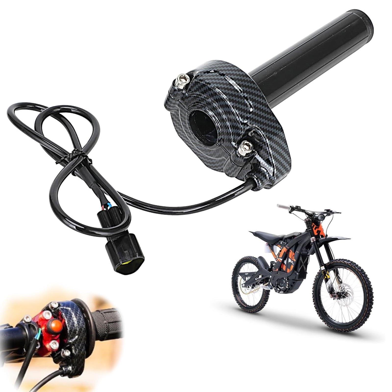 Electric Dirt Bike Throttle Assembly Carbon Fiber Style for Sur-Ron ...