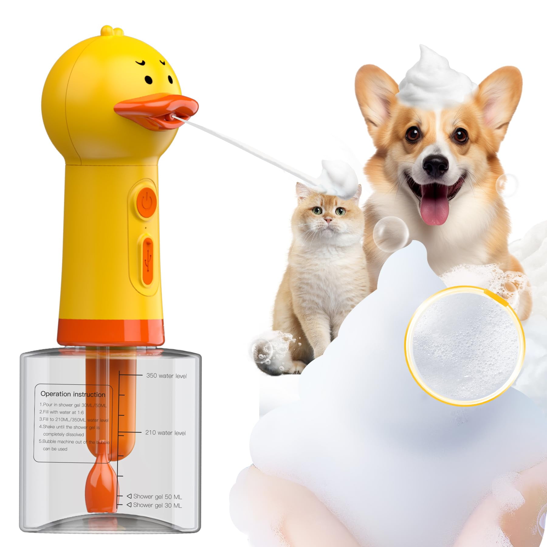 Electric Dog Cleaning Foam Machine, Automatic Dog Soap Dispenser for ...