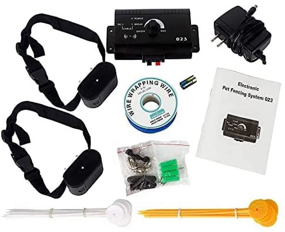 Electric Dog Fence with 984 Wire and Two Waterproof Collar, Above ...