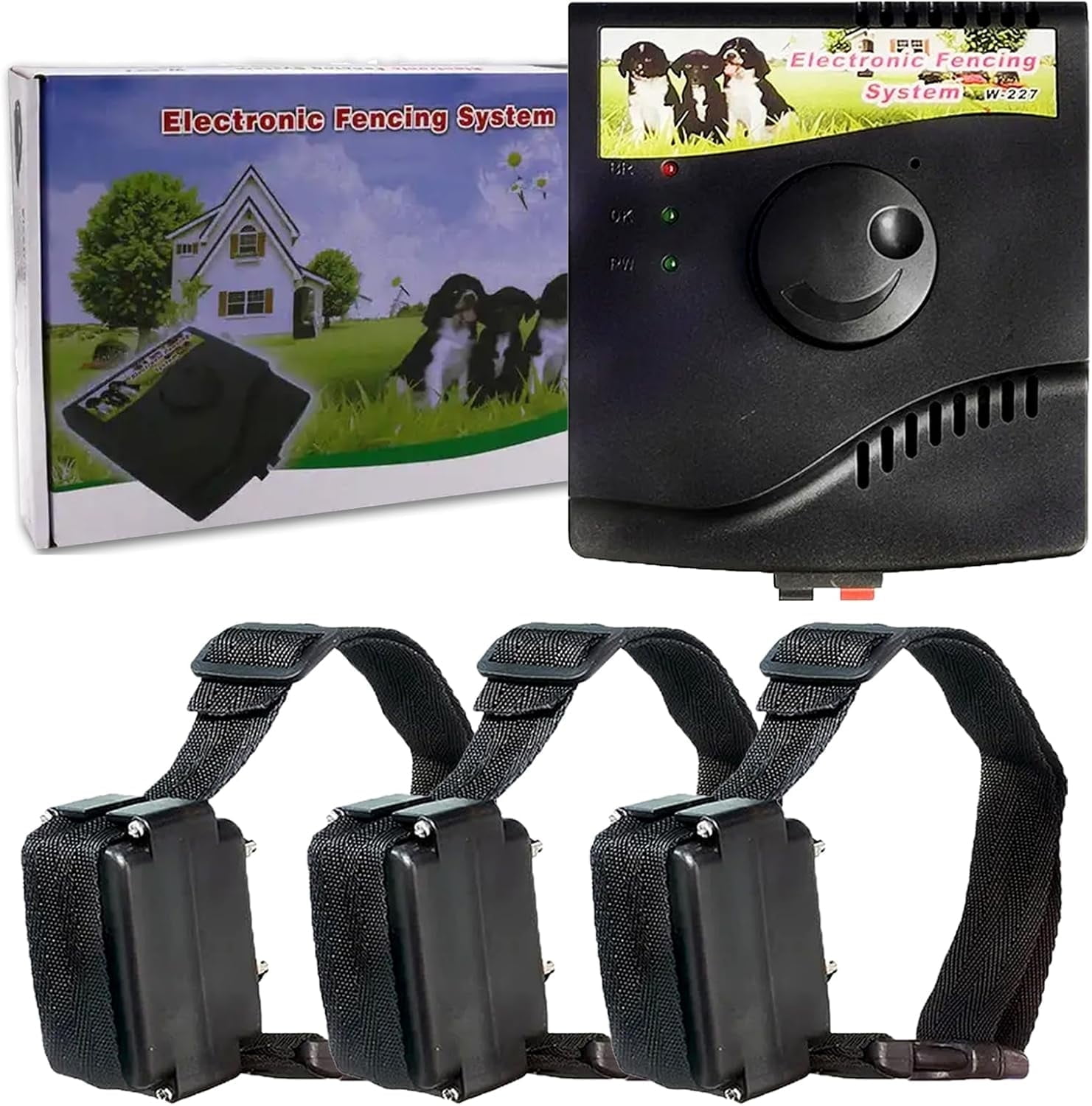 Electric Dog Fence Pet Containment System, Waterproof Training Collar ...