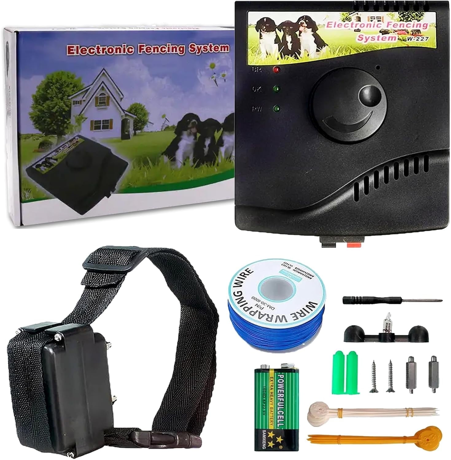 Electric Dog Fence Pet Containment System, Waterproof Training Collar ...