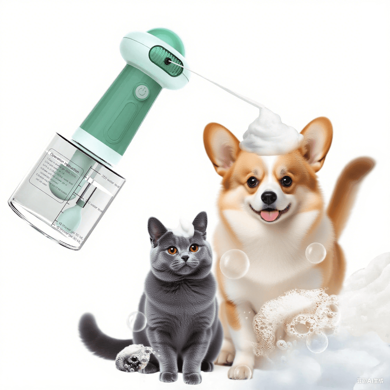 Electric Dog Shampoo Dispenser & Foam Machine – Waterproof Dog Shower ...