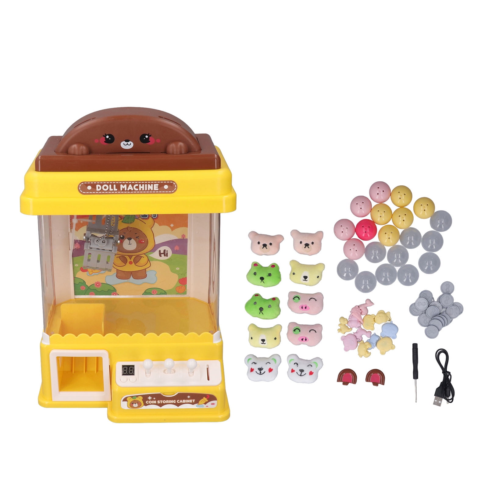 Electric Doll Machine Sound Timing Coin Operated Small Claw Grabber ...