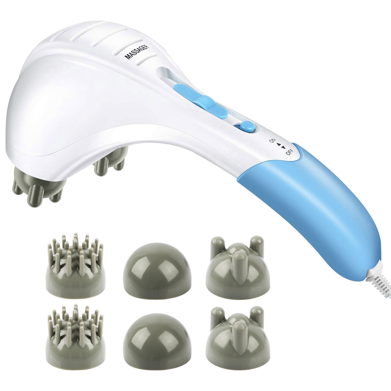 Electric Double Head Handheld Massagers,Neck Back Massager Deep Tissue ...
