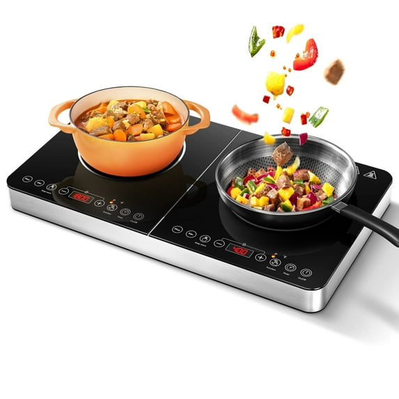 Electric Double Induction Cooktop, 1800W Portable Induction Cooktop ...