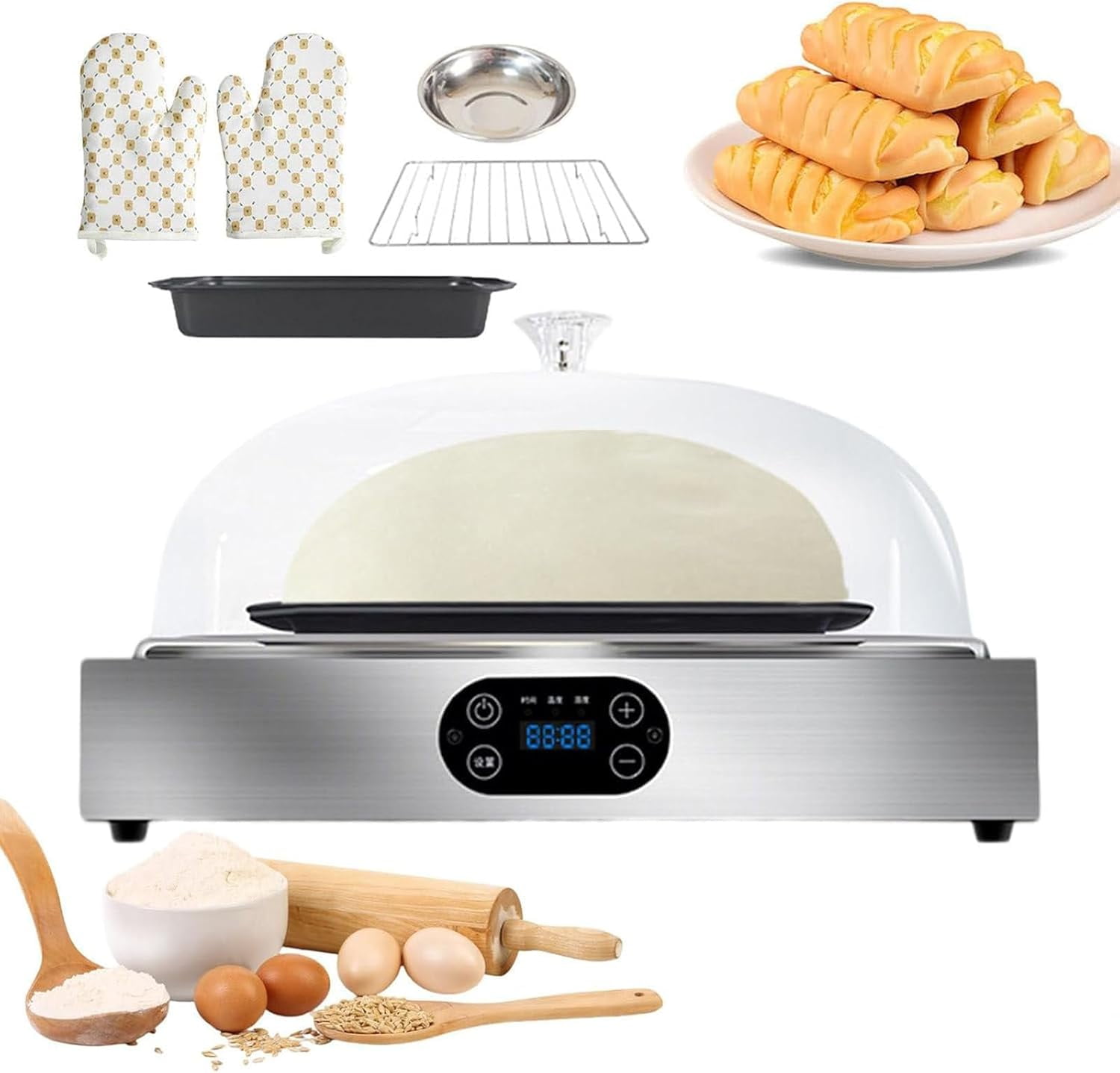 Electric Dough Proofer Machine, Adjustable Humidity+ Temperature+ ...