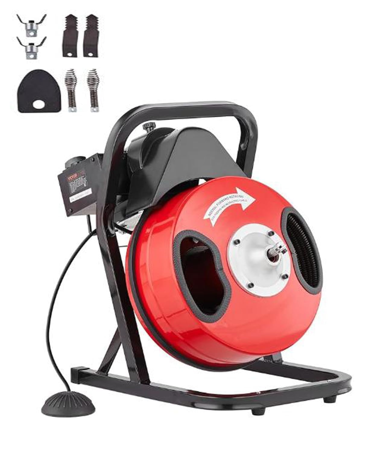 Electric Drain Cleaner 50FT - Auto-Feed Sewer Snake with 6 Cutters ...