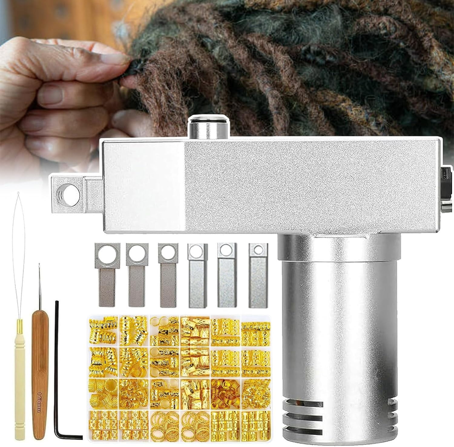 Electric Dreadlock Crochet Maker with 6PCS Braiding Head(6-16mm ...