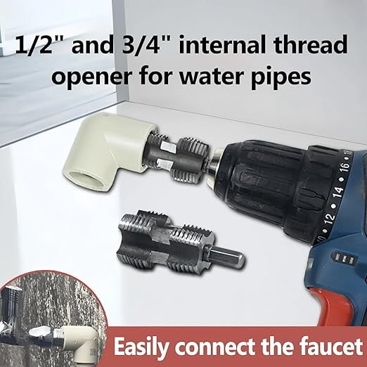 Electric Drill Compatible PVC Pipe Threader Kit, 2024 New PVC Thread ...