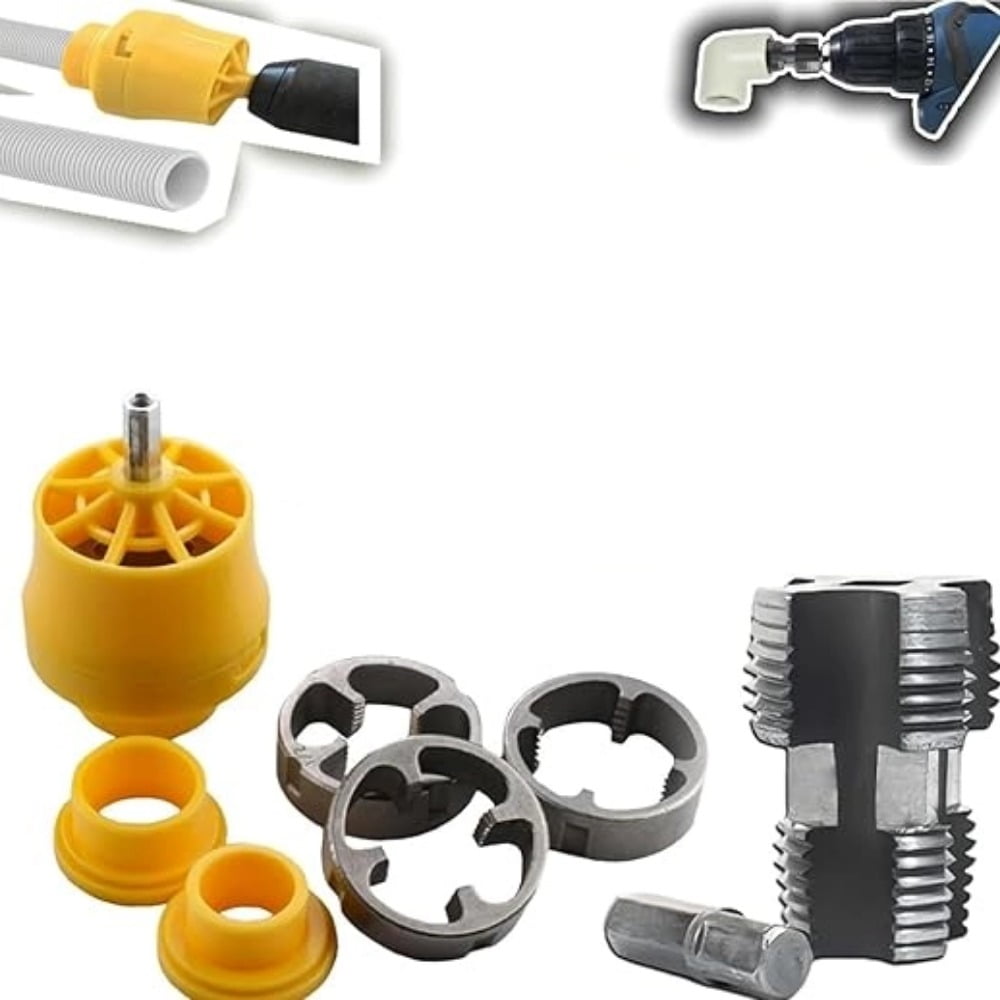 Electric Drill Compatible PVC Pipe Threader Kit with Various Die Sizes ...