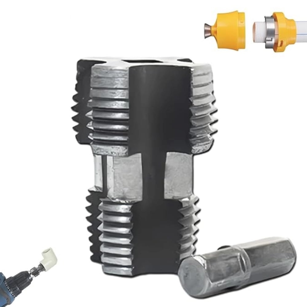 Electric Drill Compatible PVC Pipe Threader Kit with Various Die Sizes ...