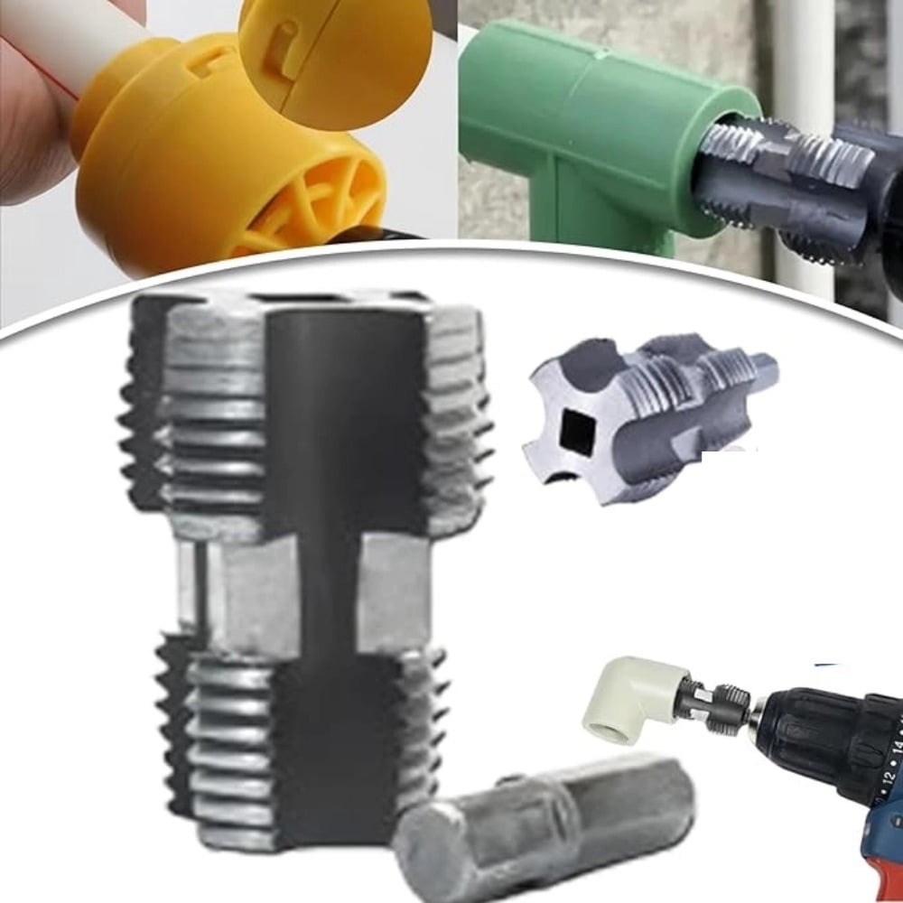 Electric Drill Compatible PVC Pipe Threader Kit with Various Die Sizes ...