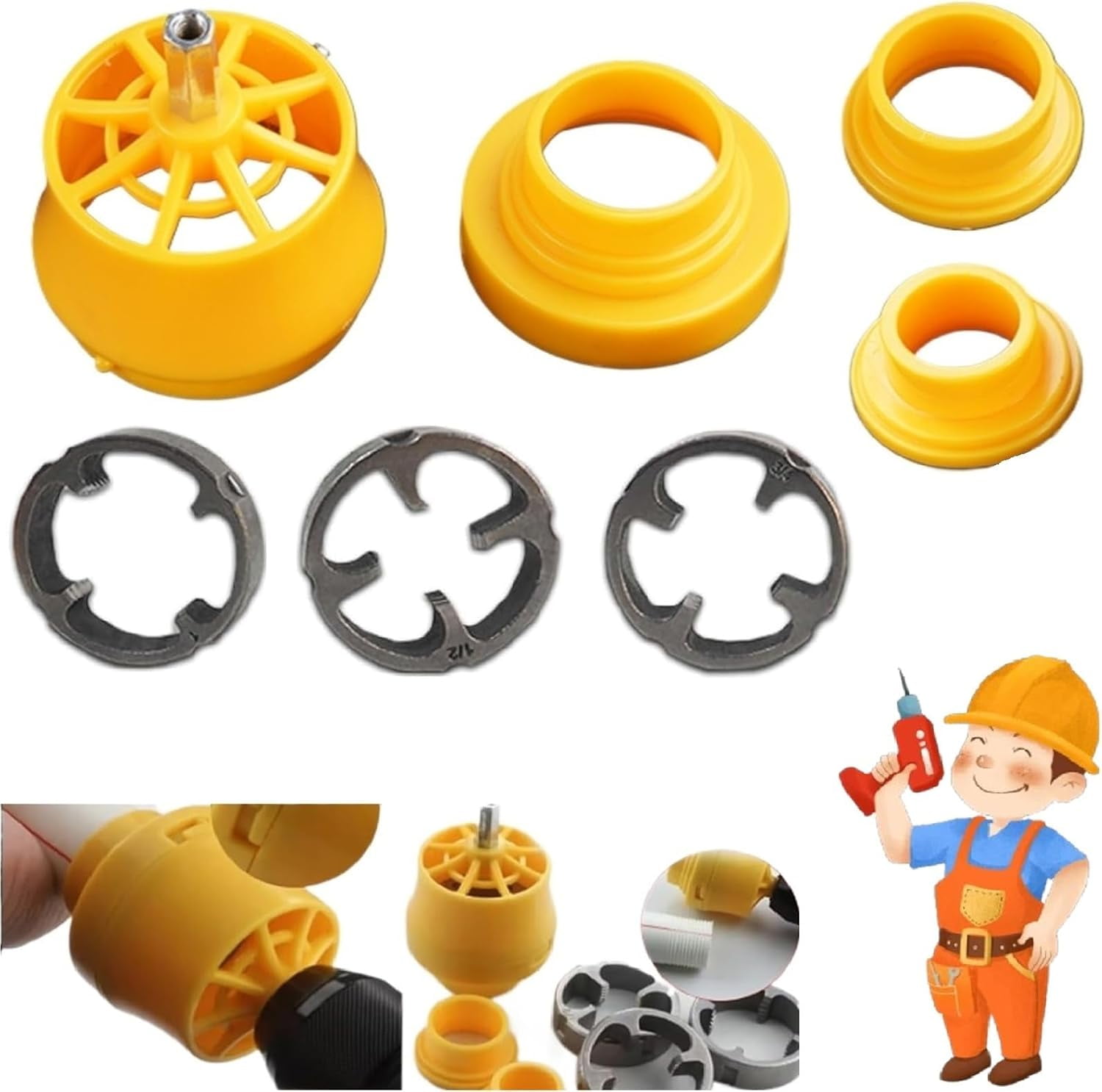 Electric Drill Compatible PVC Pipe Threader Kit with Various Die Sizes ...