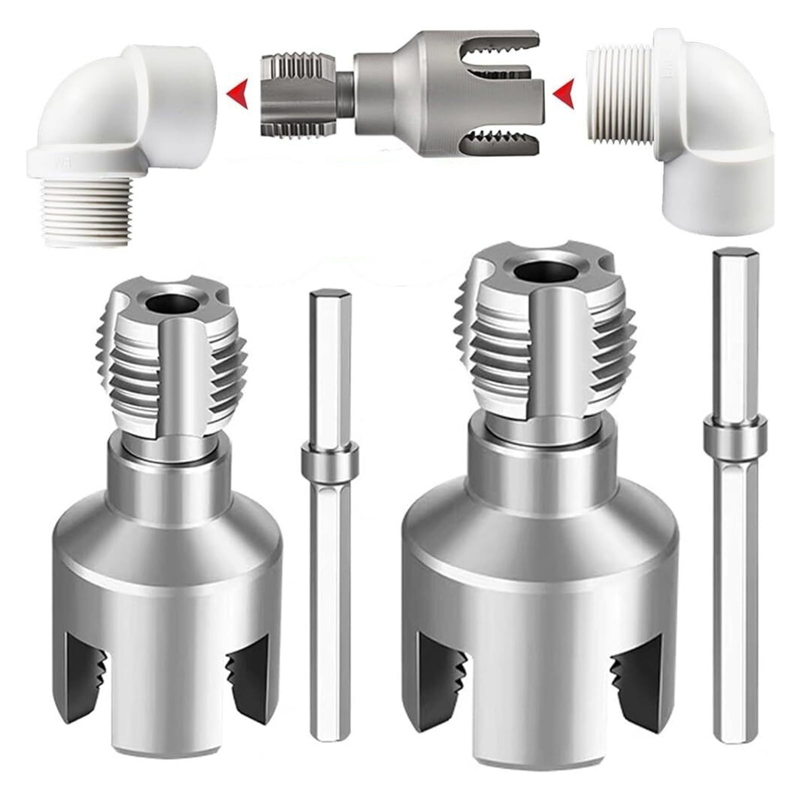 Electric Drill Compatible Pvc Pipe Threader Kit,2 in 1 Water Pipes ...