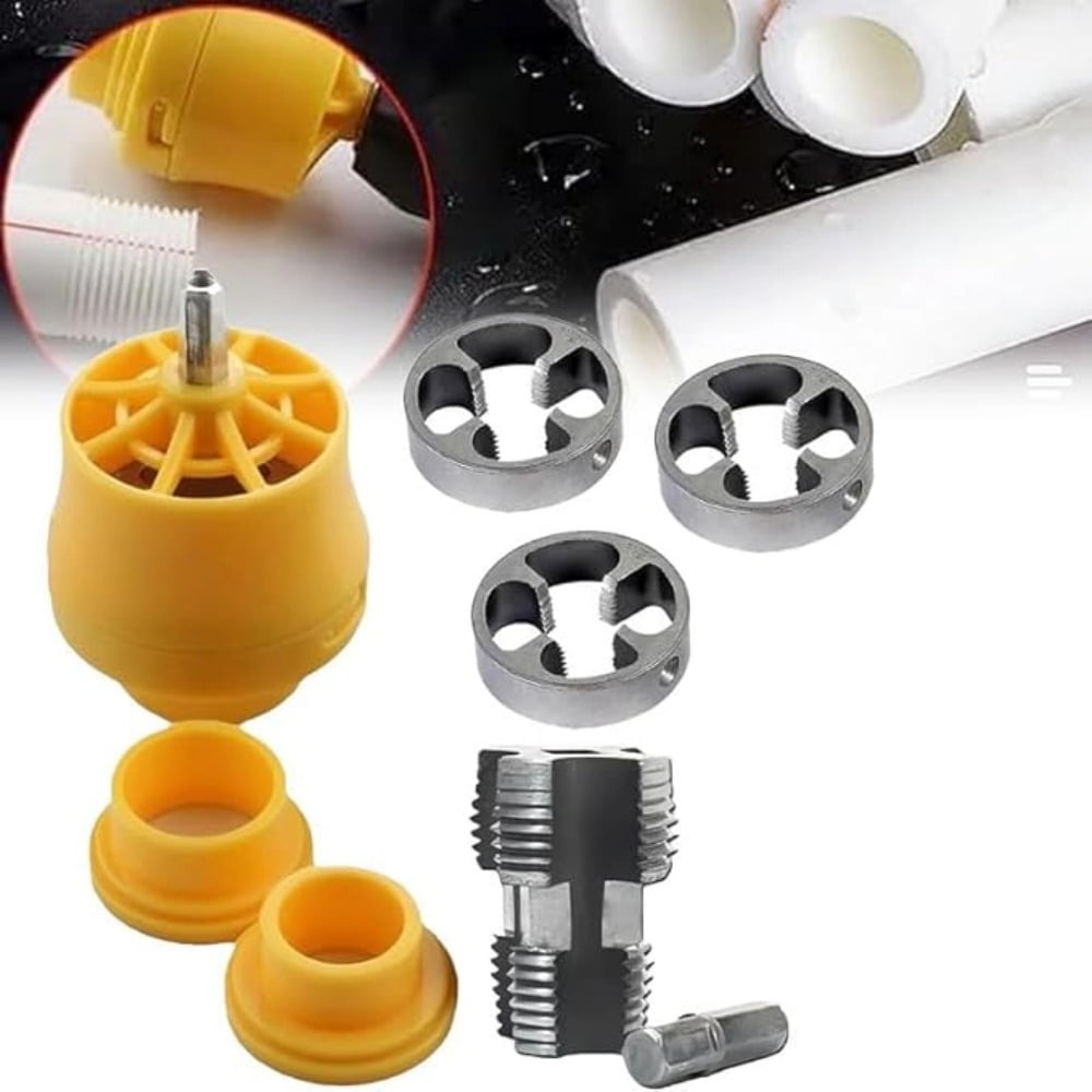 Electric Drill Compatible Pvc Pipe Threader Kit With Various Die Sizes ...