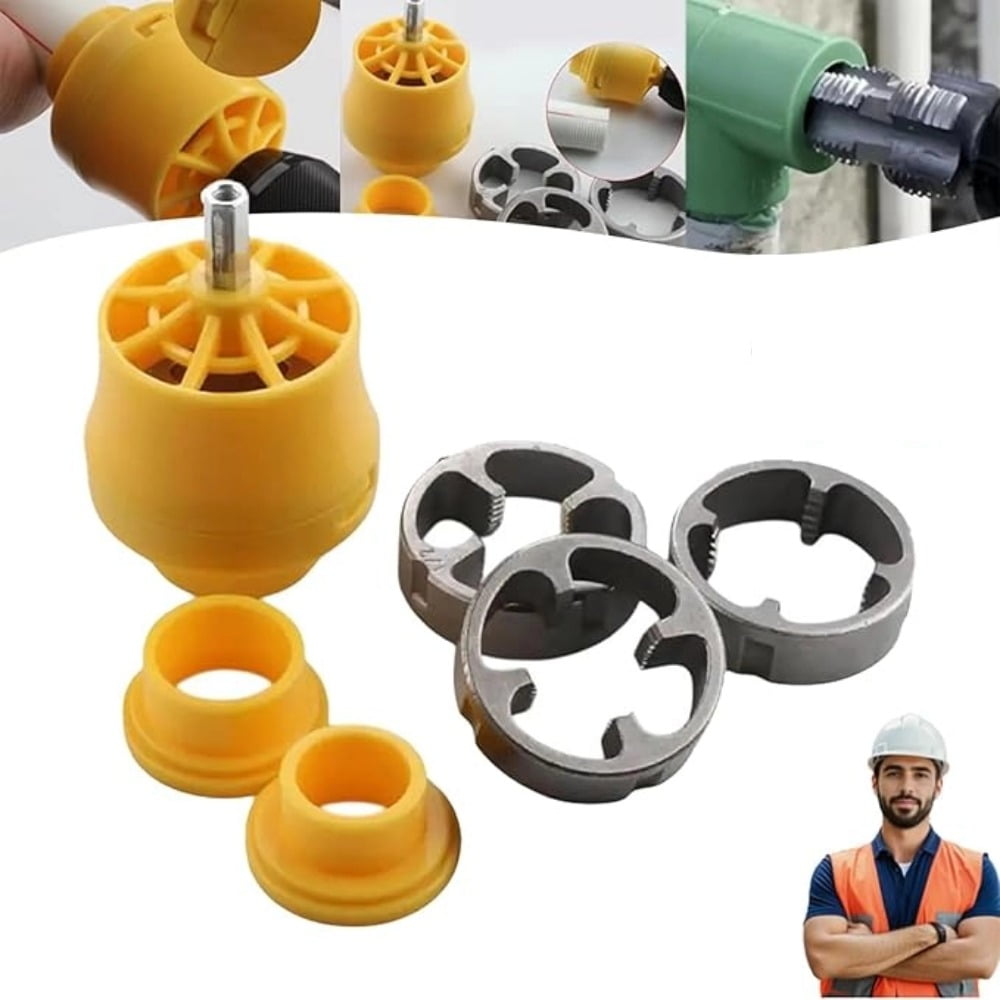 Electric Drill Compatible Pvc Pipe Threader Kit With Various Die Sizes ...