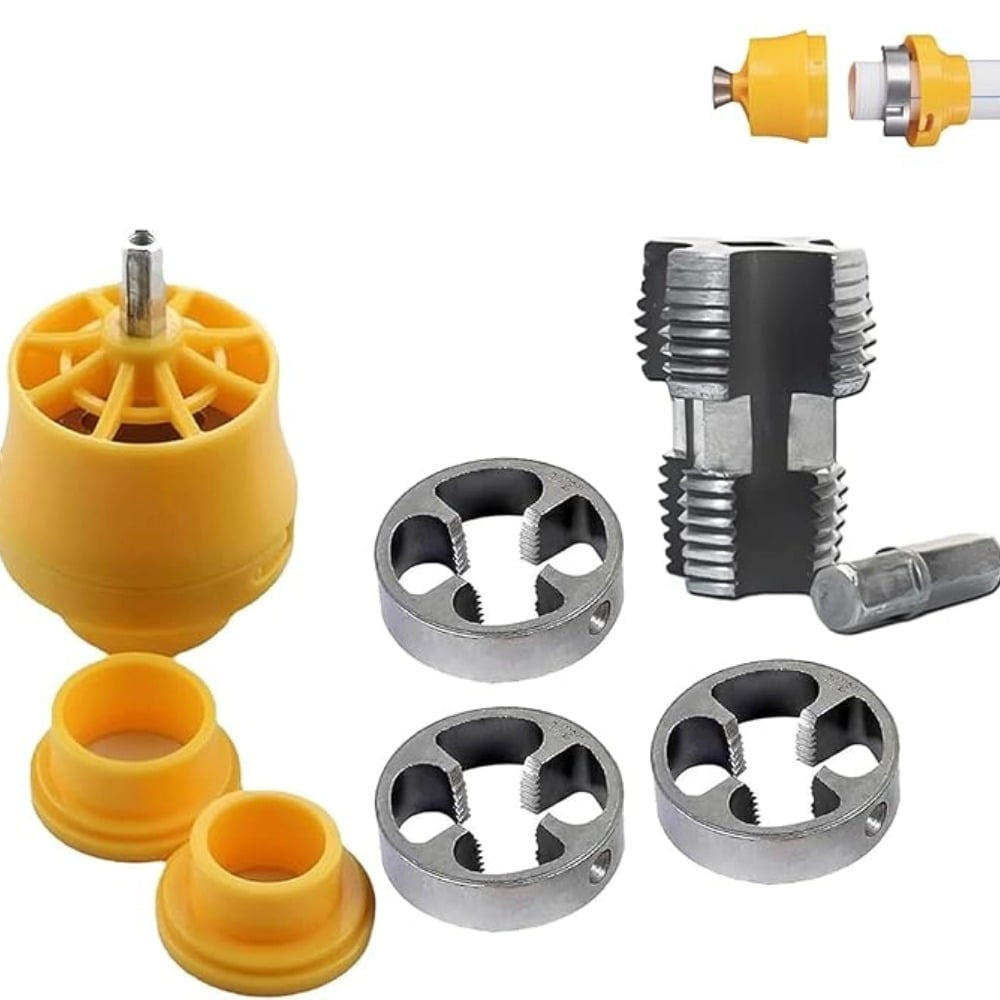 Electric Drill Compatible Pvc Pipe Threader Kit with Various Die Sizes ...