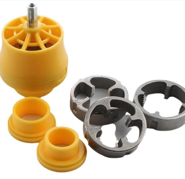 Electric Drill PVC Pipe Threader Kit,Pipe Threader Kit with 3 Dies 1/2 ...