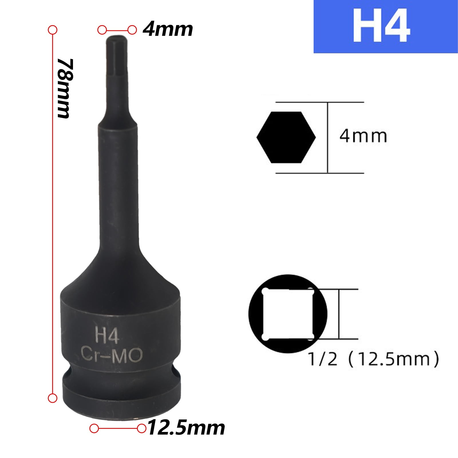 Electric Drill Socket Adapter Air Wrench Hex Head Socket 12.5Mm Adapter ...