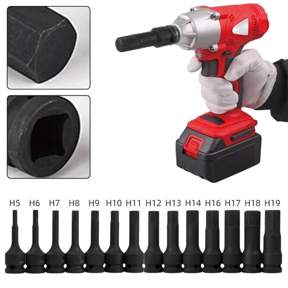 Electric Drill Socket Adapter Air Wrench Hex Head Socket 12.5Mm Adapter ...