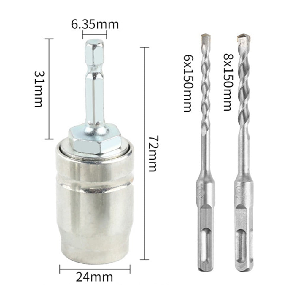 Electric Drill To Electric Hammer Square Handle With Drill Head Hole Dia. 10mm A - Walmart.com