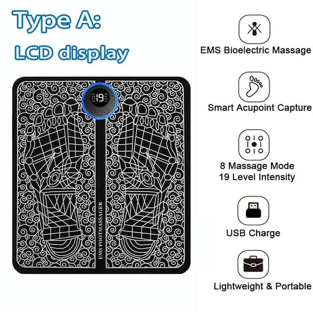 Electric EMS Foot Massager Pad Relief Pain Relax Feet Acupoints Massage ...