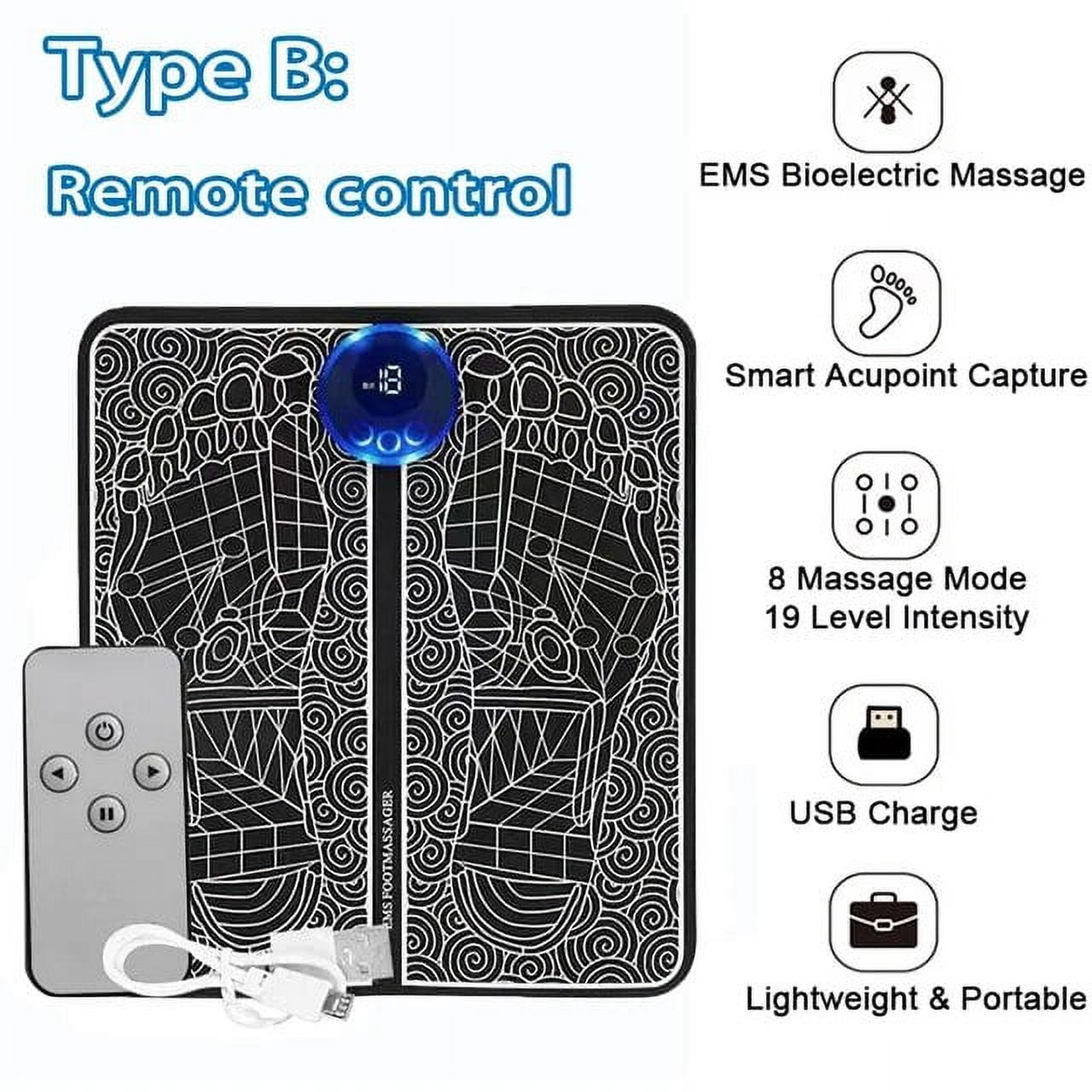 Electric EMS Foot Massager Pad Relief Pain Relax Feet Acupoints Massage ...