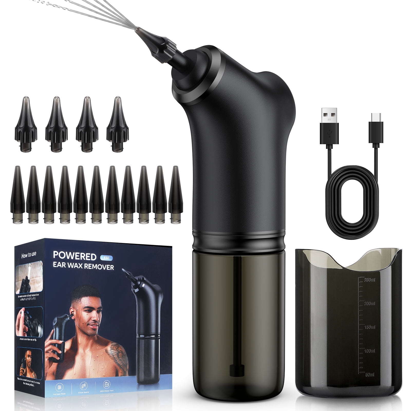 Electric Ear Wax Removal Kit, DIY Water Powered Ear Cleaner, Earwax ...