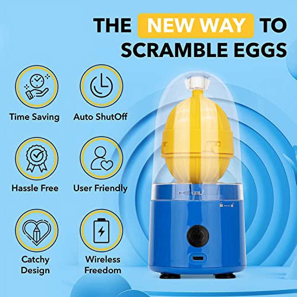Electric Egg Yolk Mixer - Rechargeable Egg Spinner Scrambler for Small and Large Eggs | Portable ...