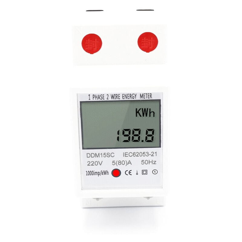 Electric Energy Meter, Power Consumption Monitor, 5-80A 220V 50Hz ...