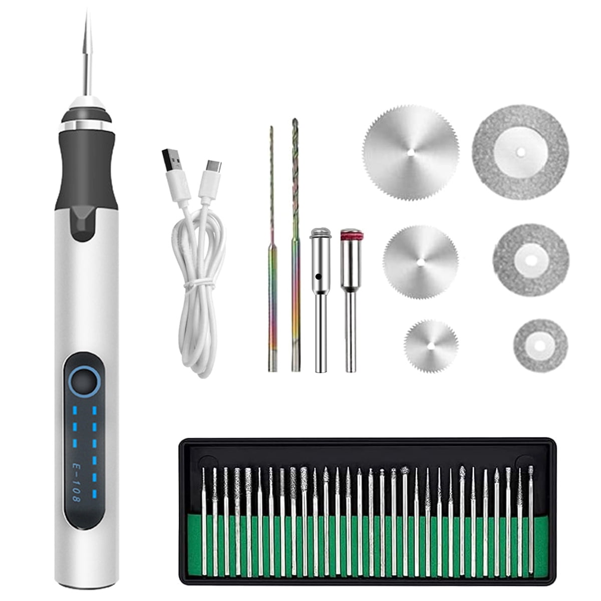 Electric Engraving Pen Cordless Micro Carving Pen with 3 Adjustable ...