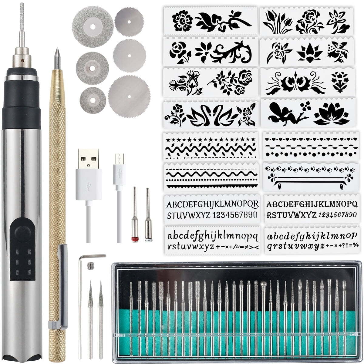 Electric Engraving Pen Cordless Micro Carving Pen with 3 Adjustable ...