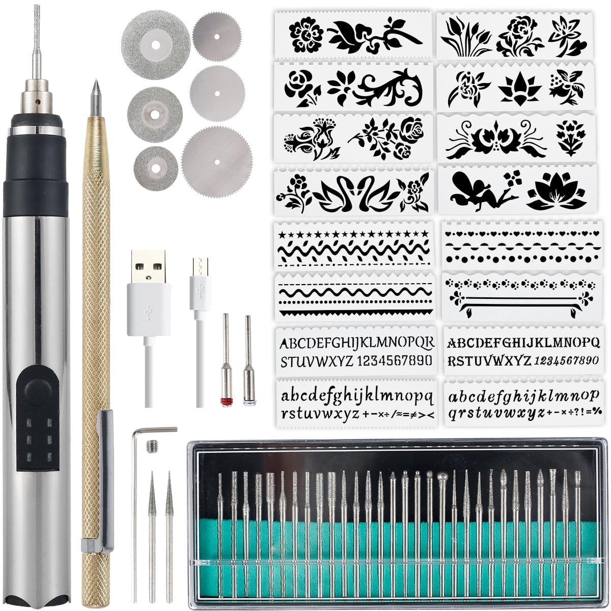 BOBASH Electric Engraving Pen, Cordless Rechargeable Etching Tool, 3 ...