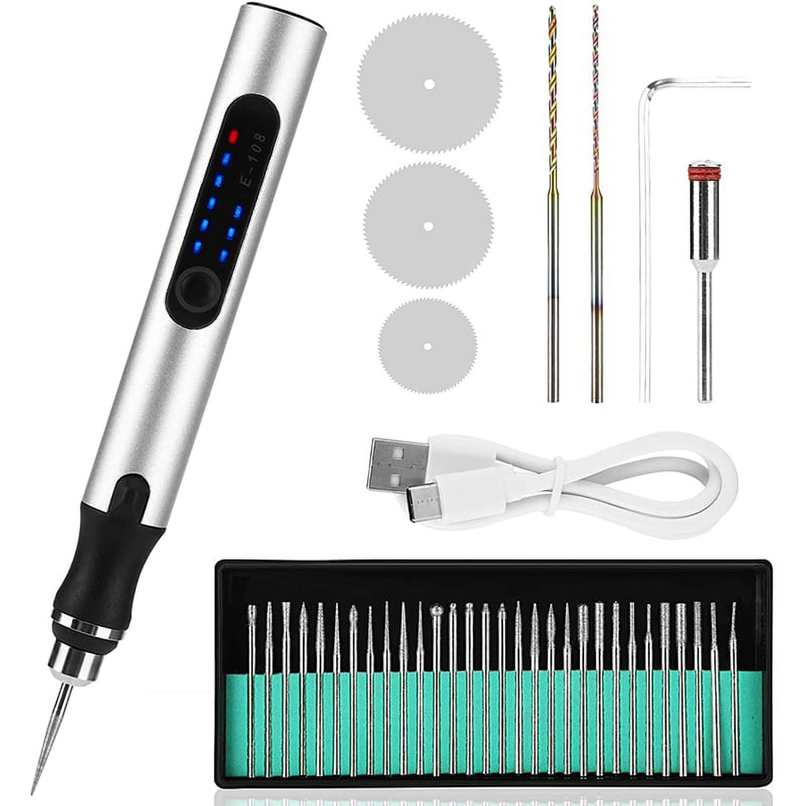 Electric Engraving Pen Kit,Cordless Rechargeable Grinding Pen with 35 ...