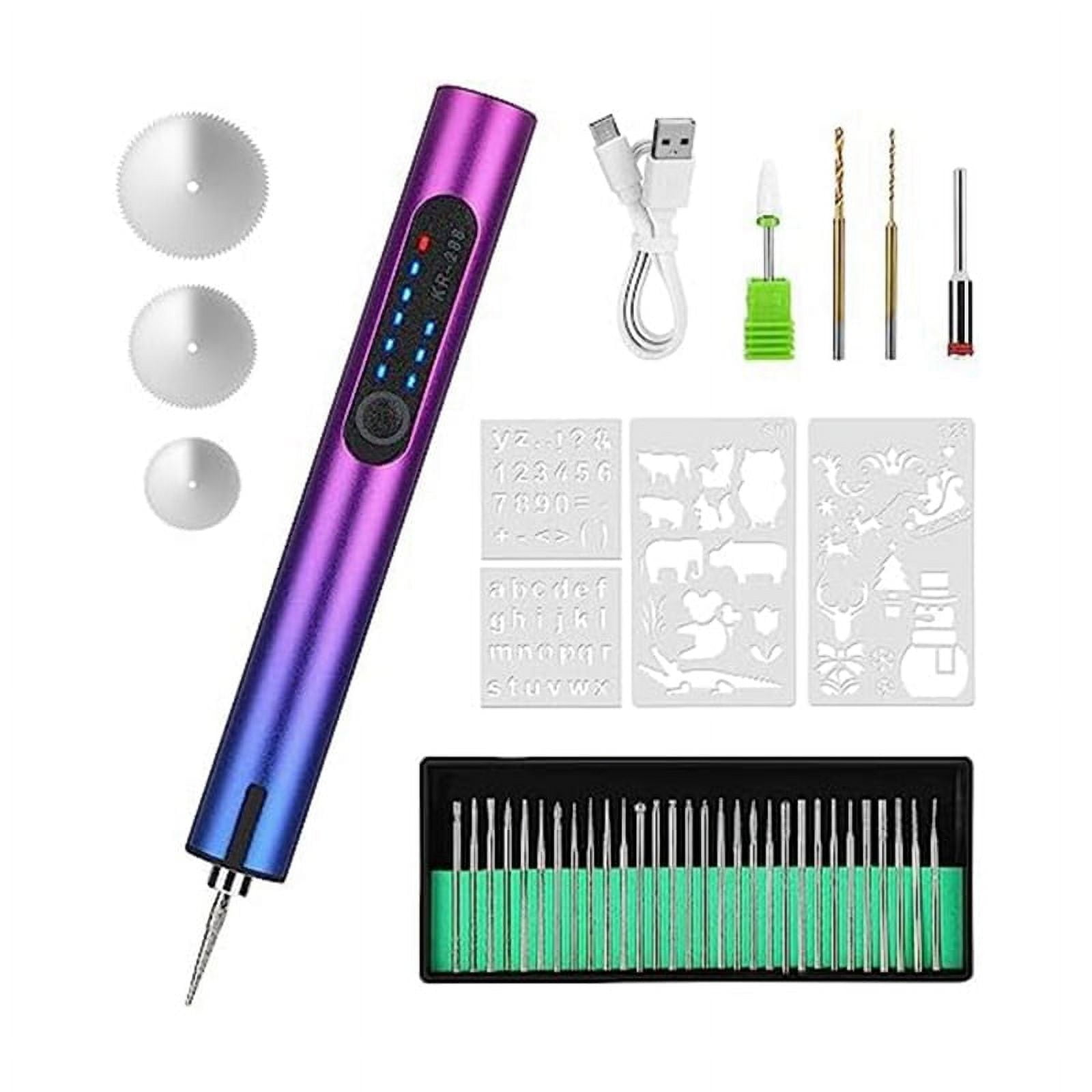 Electric Engraving Pen Kit, Cordless Rechargeable Grinding Pen with 36 ...