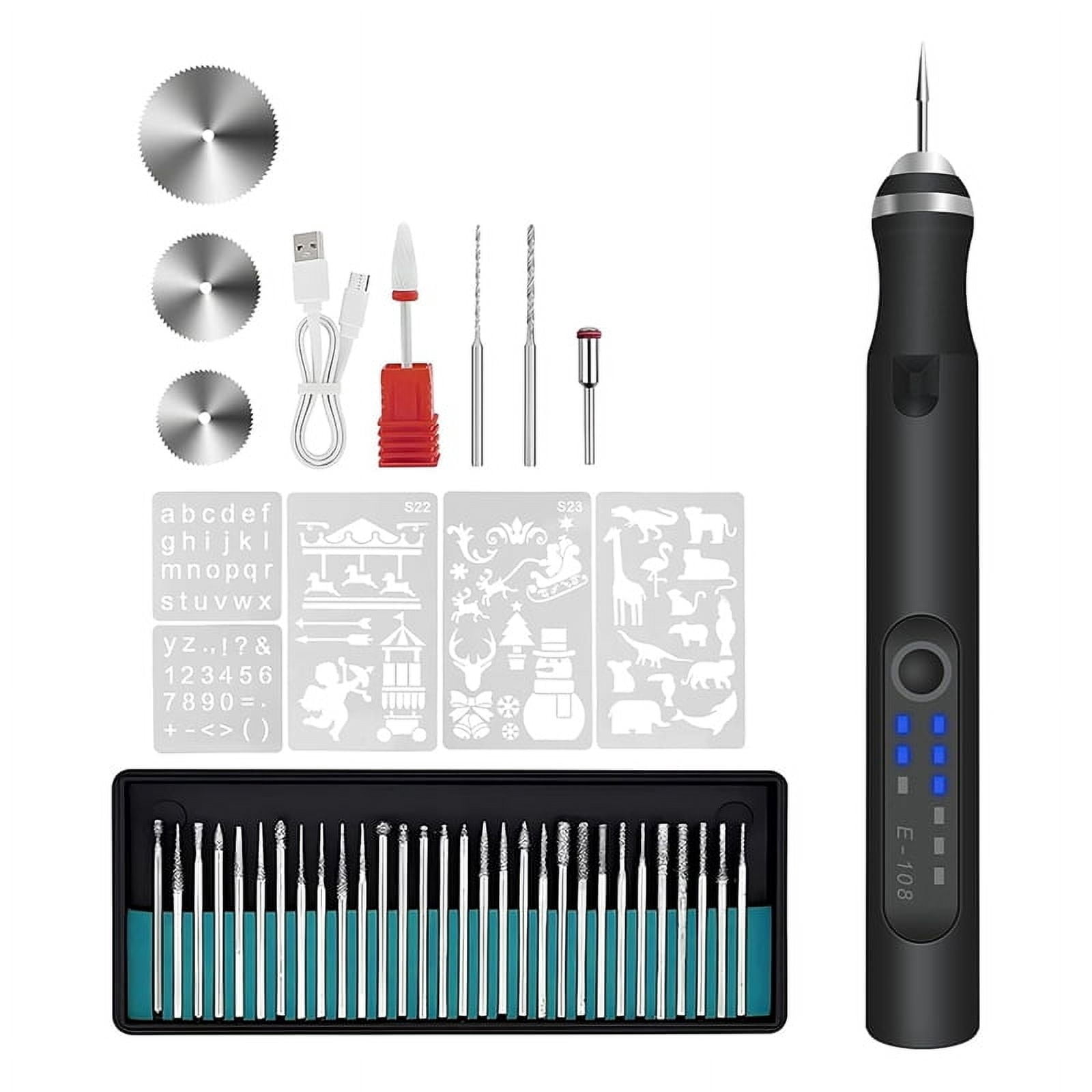 Electric Engraving Pen Kit with 37 Bits,3 Speed Rotary Electric ...