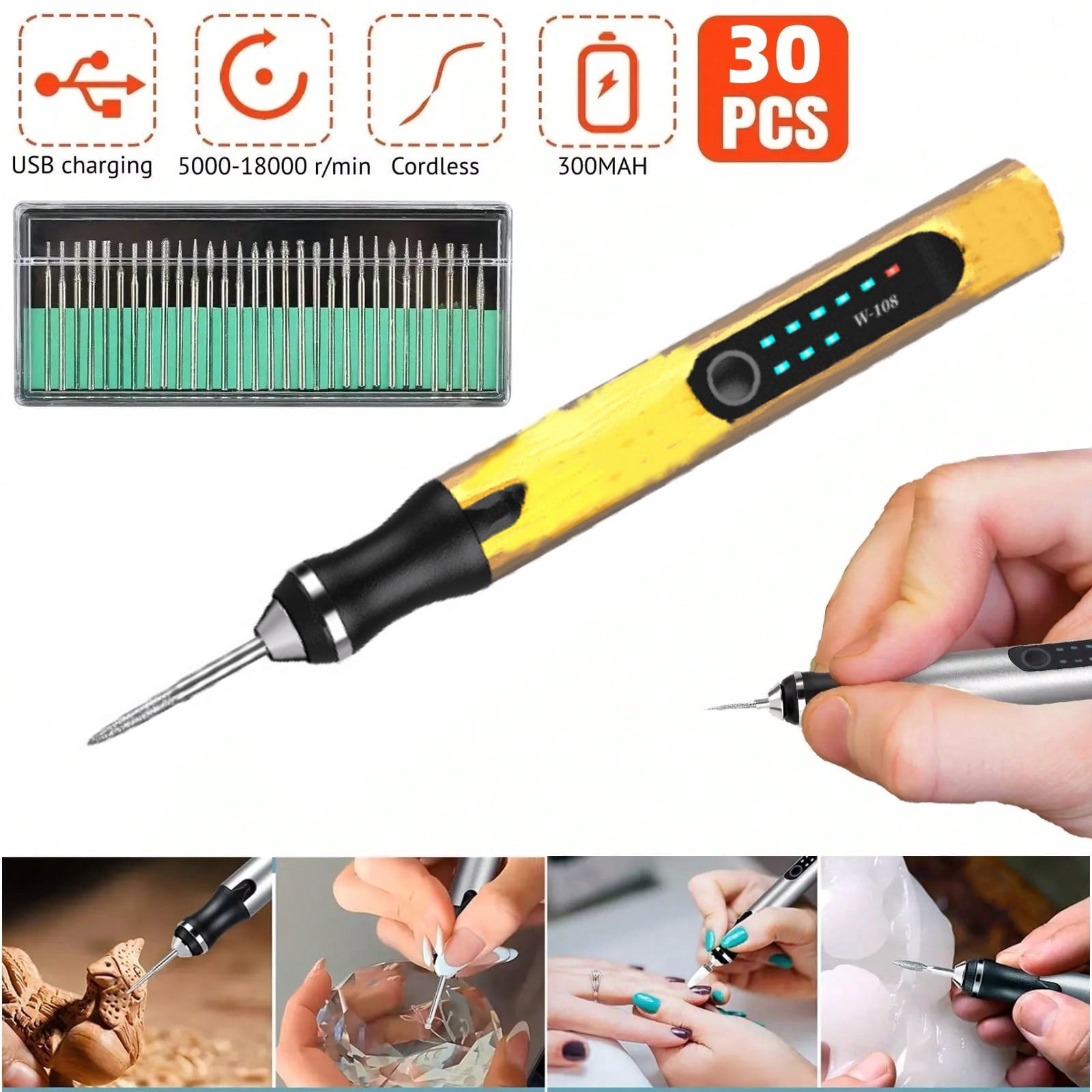 Electric Engraving Pen, Usb Rechargable Engraving Pen,Mini Electric ...