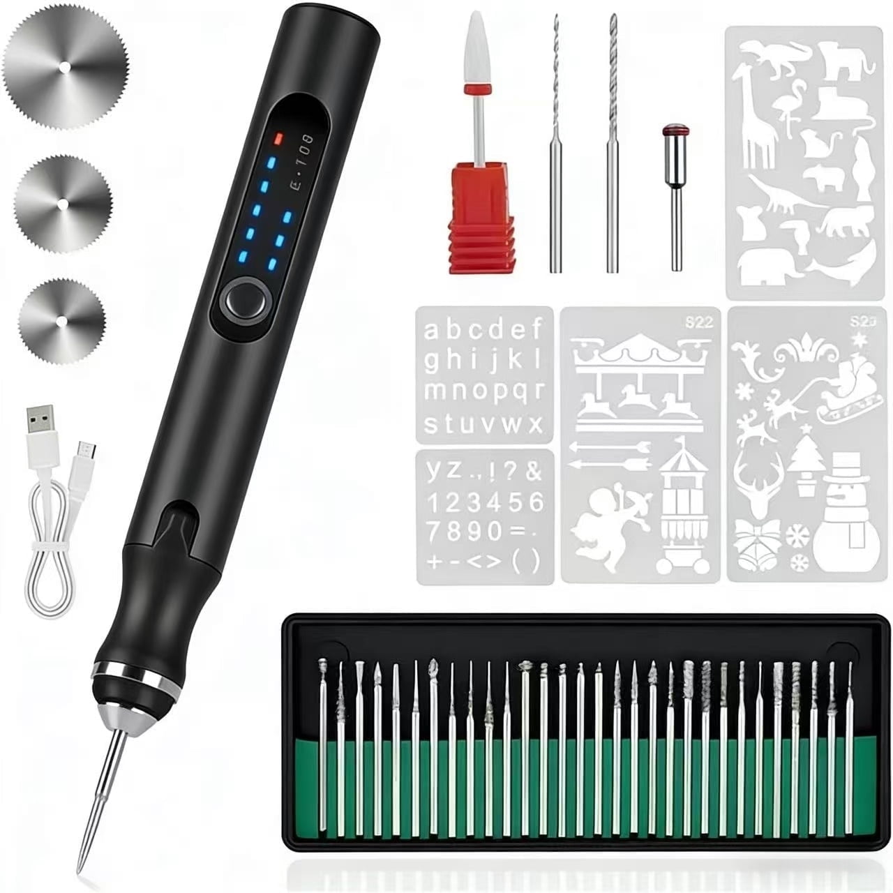RITUALS Electric Engraving Pen with 37 Bits, USB Rechargeable Cordless ...