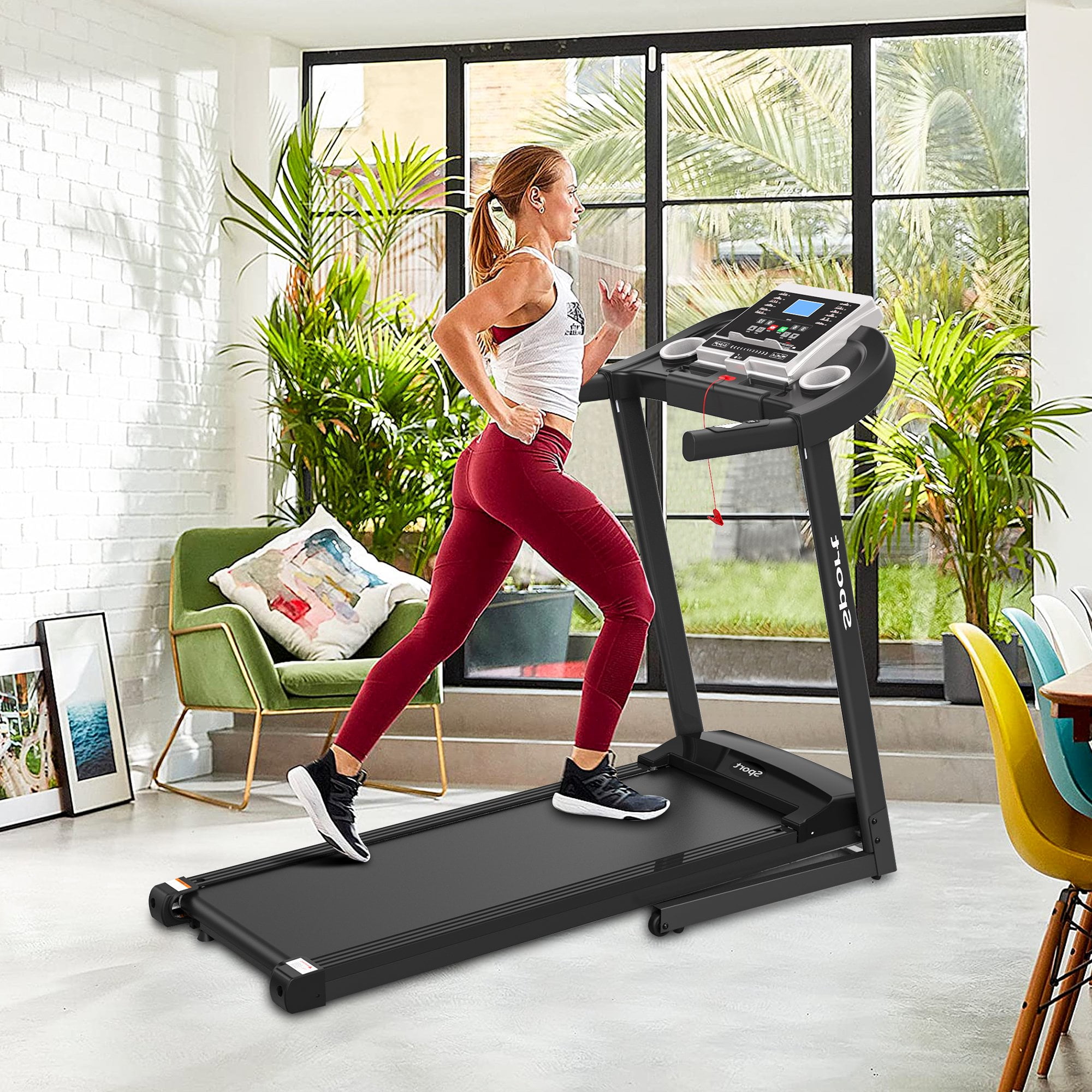 "Electric Exercise Treadmills on Sale, 55"" x 26"" x 48"" Smart Folding ...