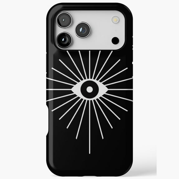 Electric Eyes Black And White Art Design iPhone Case 11 to 17 Pro Max ...