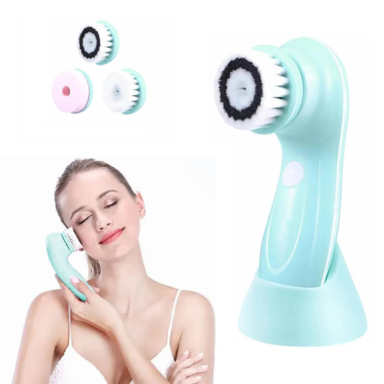 Electric Facial Cleansing Brush by Emlimny | Exfoliating Spin Face Brush Cleanser Applicator ...