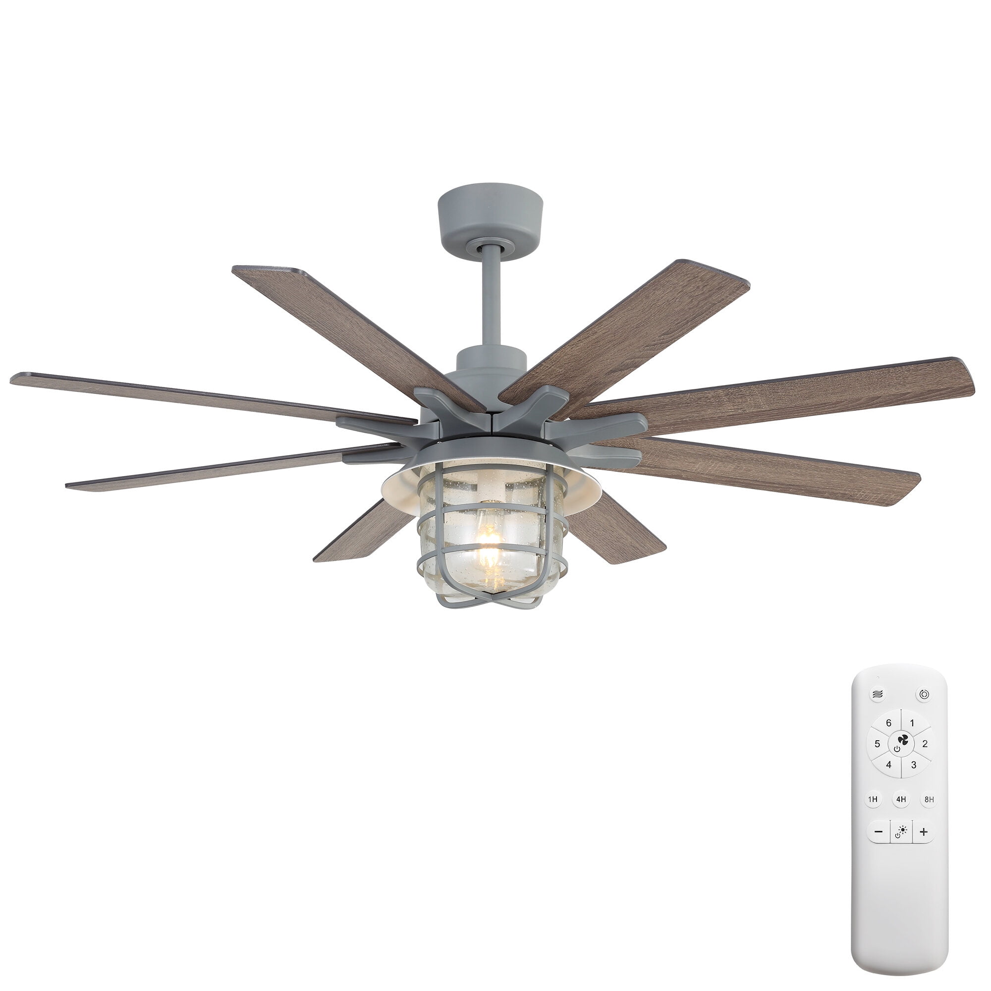 Electric Fans 52-Inch Large Ceiling Fan With 8 Plywood Walnut Colored ...