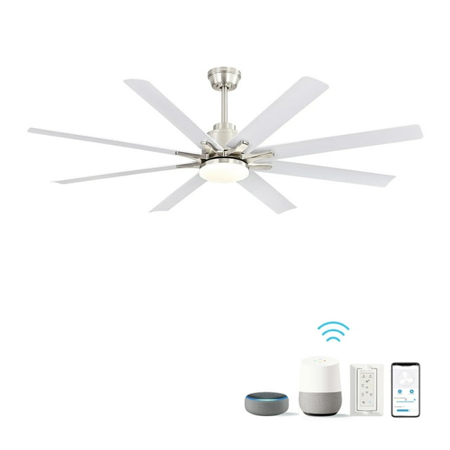 Electric Fans 66 Inch Modern Ceiling Fan With Dimmable Led Light 8 ABS ...