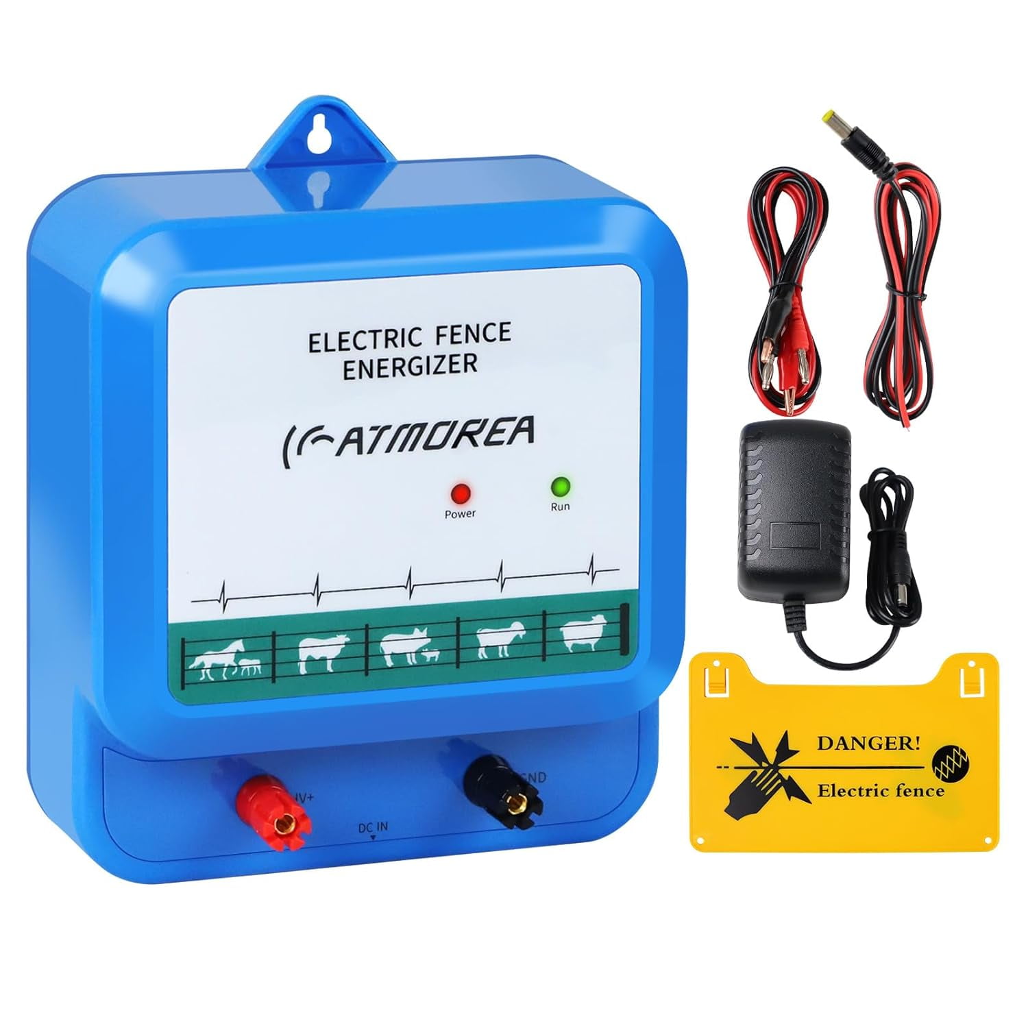 ATMOREA P5 Electric Fence Charger, 4.5 Joules, Multi-Powered Energizer ...