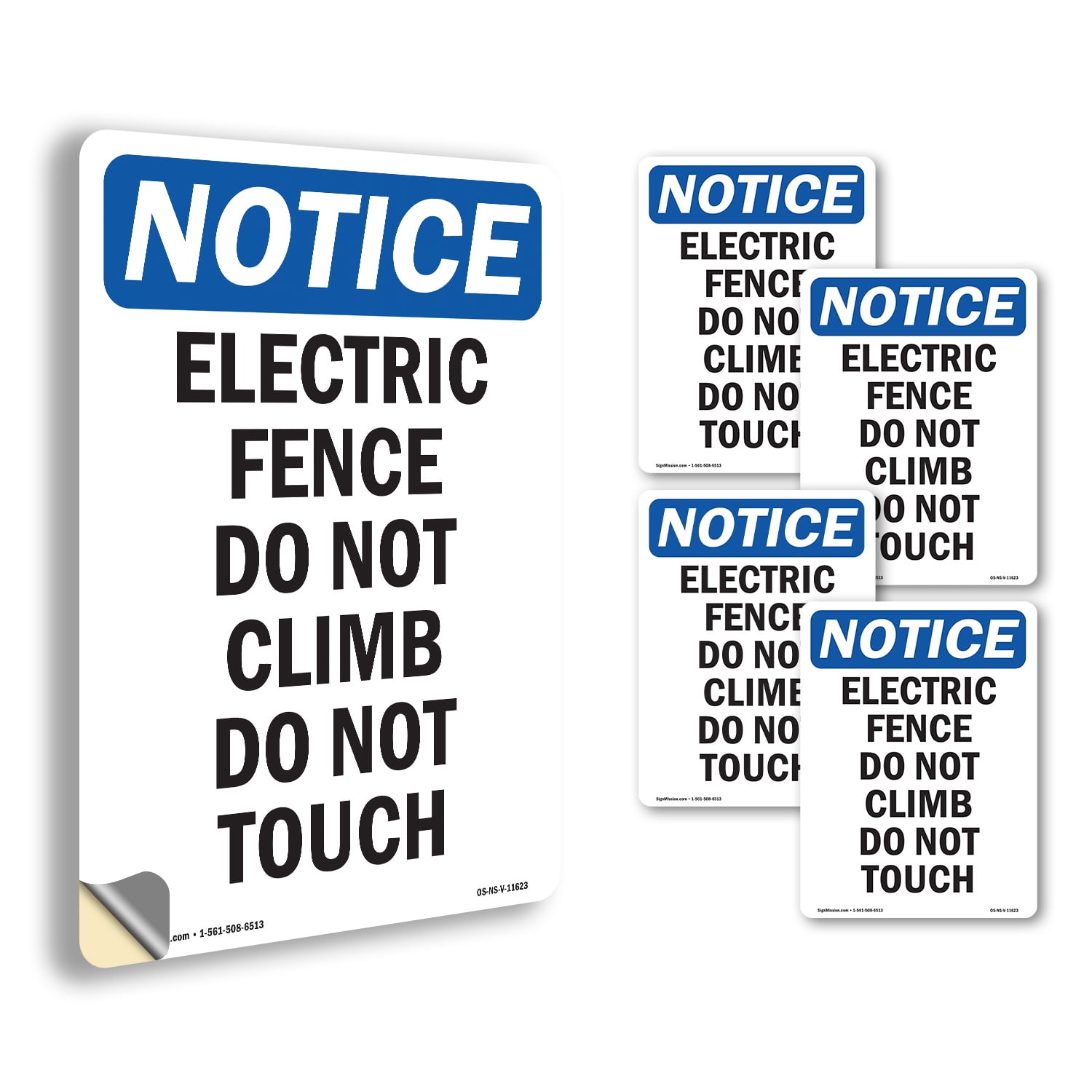 Electric Fence Do Not Climb Do Not Touch OSHA Notice Vinyl Decal Label ...