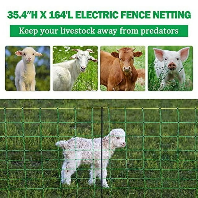 Electric Fence Netting PE Net Fencing with 14 Posts Double Spiked ...