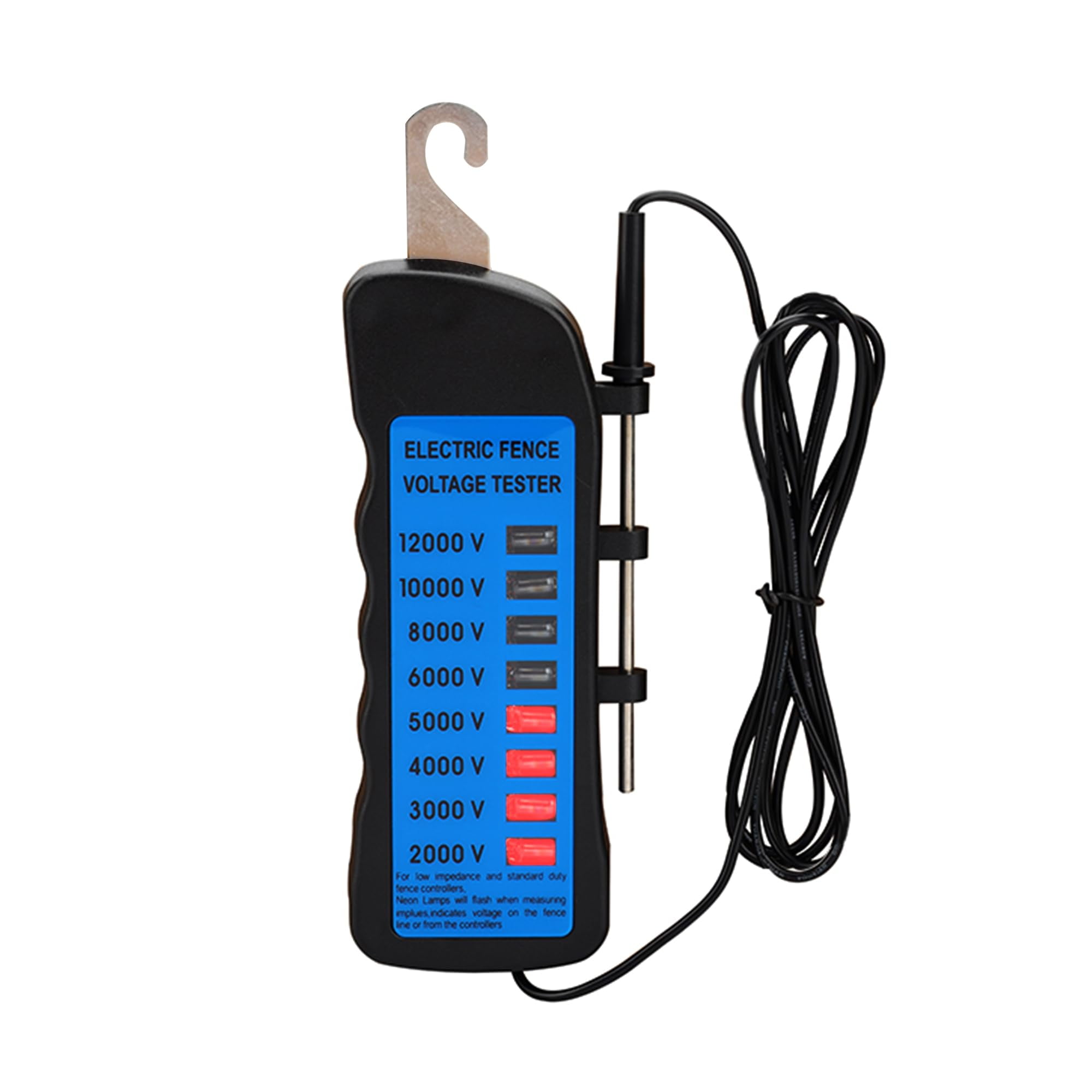 Electric Fence Voltage Tester, 12KV Fence Tester 8 Neon Indicator ...