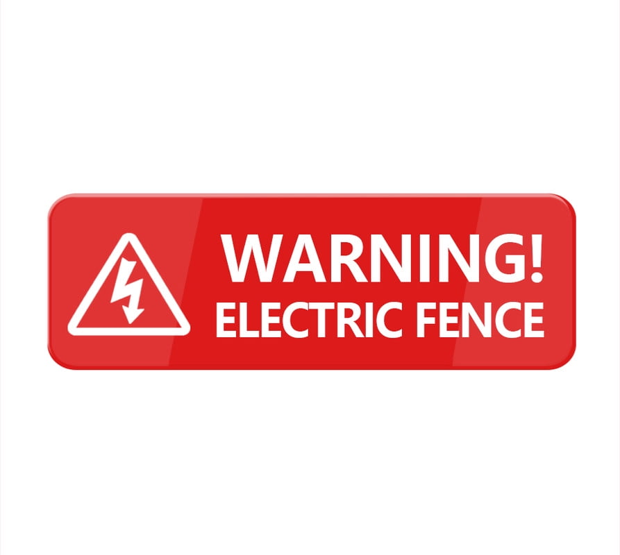 Electric Fence Warning Sign For Door, Acrylic Plastic, Red And White ...
